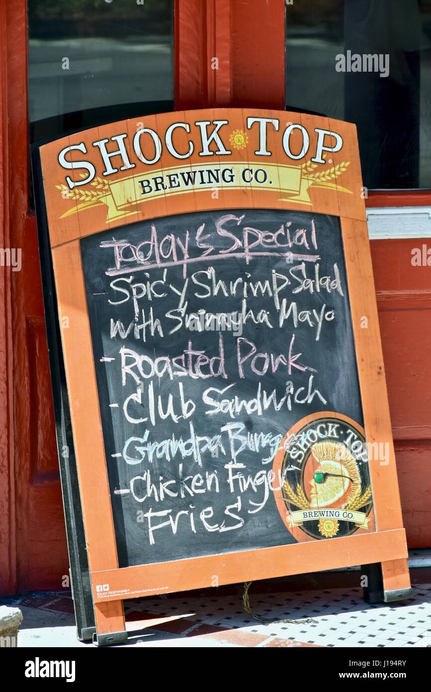 Shock Top Brewing Company sign Stock Photo - Alamy