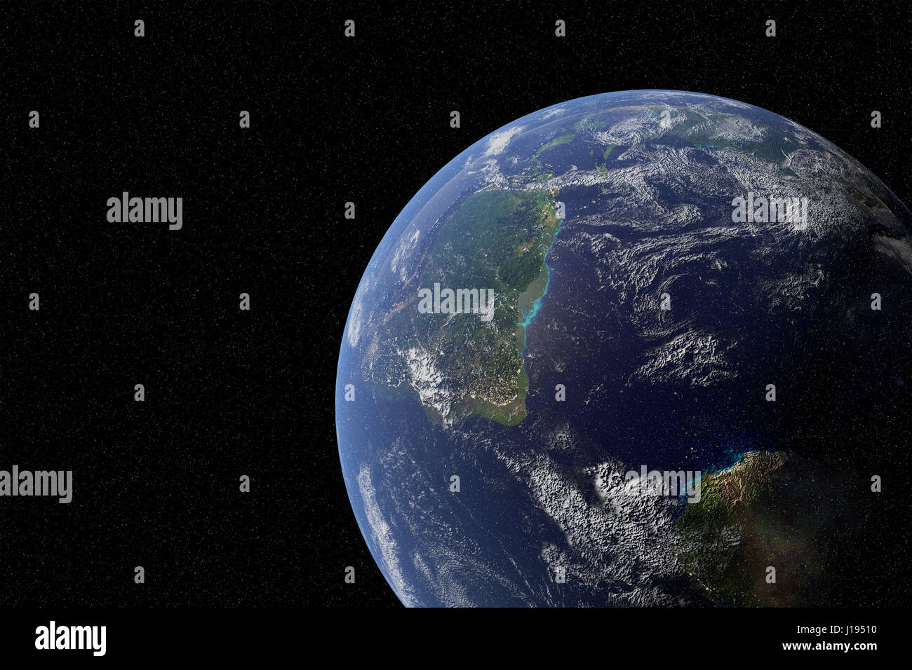 Highly detailed planet from space. Elements of this image furnished by ...