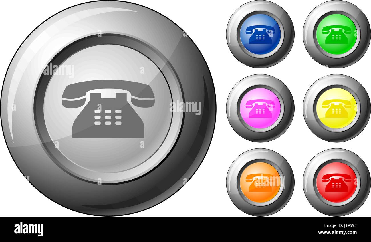 Sphere button telephone set on a white background. Vector illustration ...