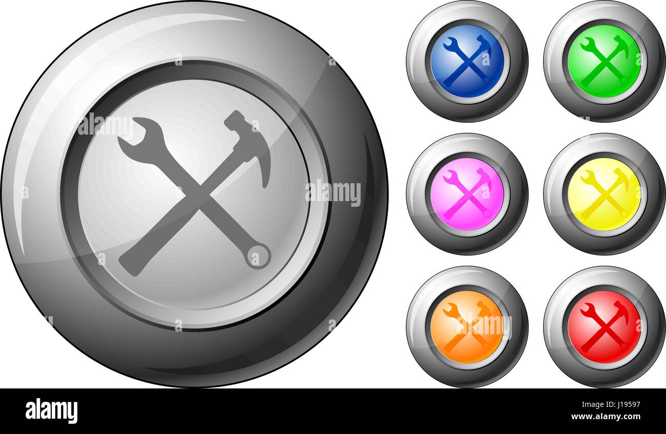 Sphere button tools set on a white background. Vector illustration ...