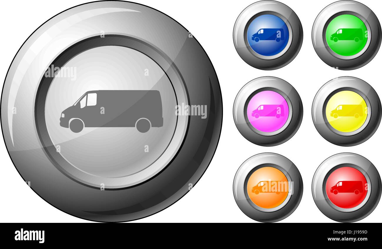Sphere button van set on a white background. Vector illustration Stock ...