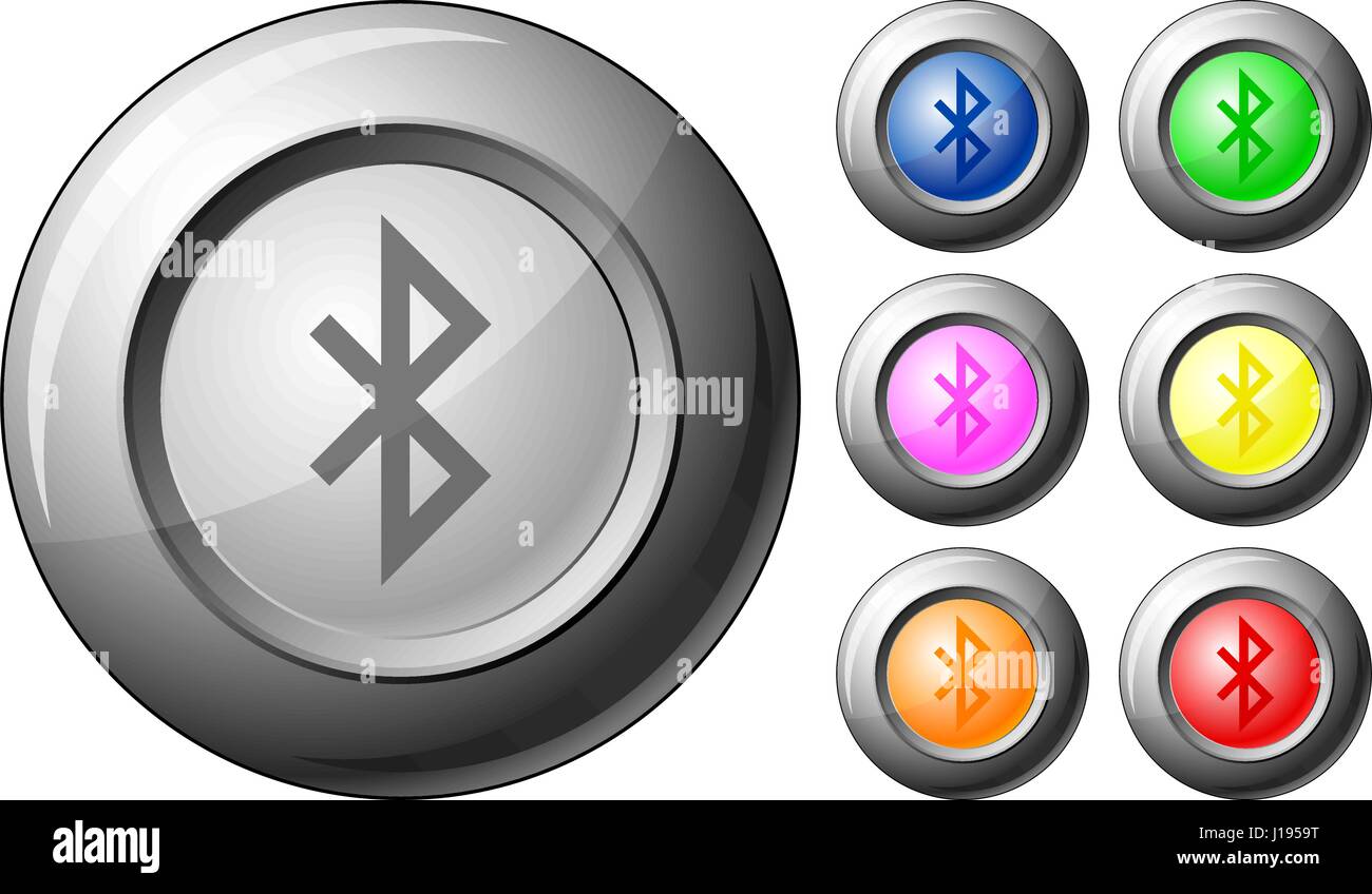 Sphere button bluetooth set on a white background. Vector illustration ...