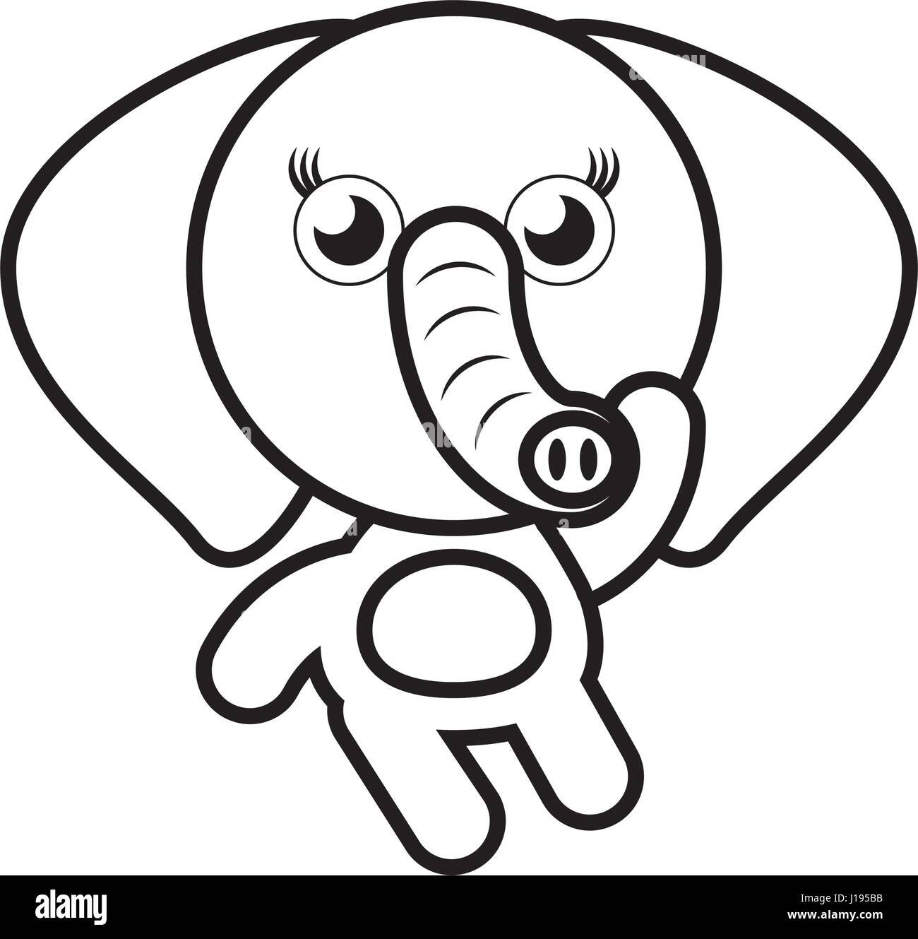 cartoon elephant animal outline Stock Vector Image & Art - Alamy