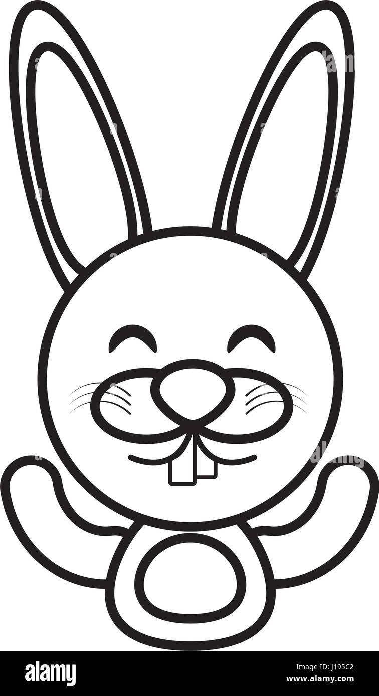 bunny animal toy outline Stock Vector Image & Art - Alamy