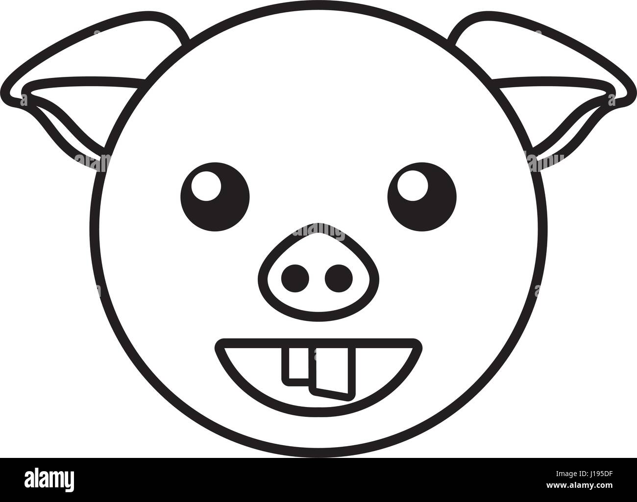 pig face animal outline Stock Vector Image & Art - Alamy