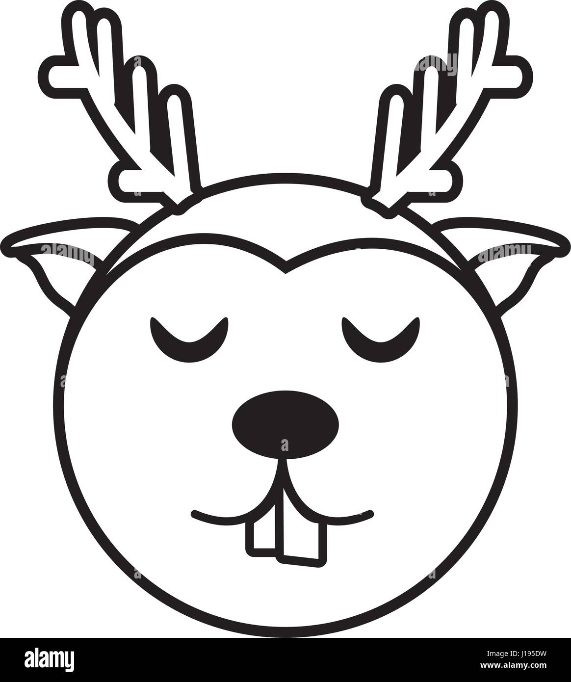 face reindeer animal outline Stock Vector Image & Art - Alamy