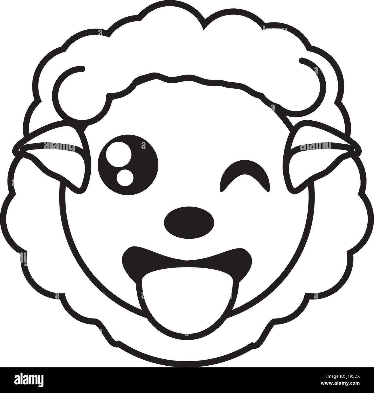 sheep face animal outline Stock Vector Image & Art - Alamy