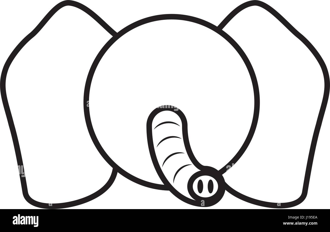 Elephant tusk proboscis wild animal Stock Vector Images - Alamy