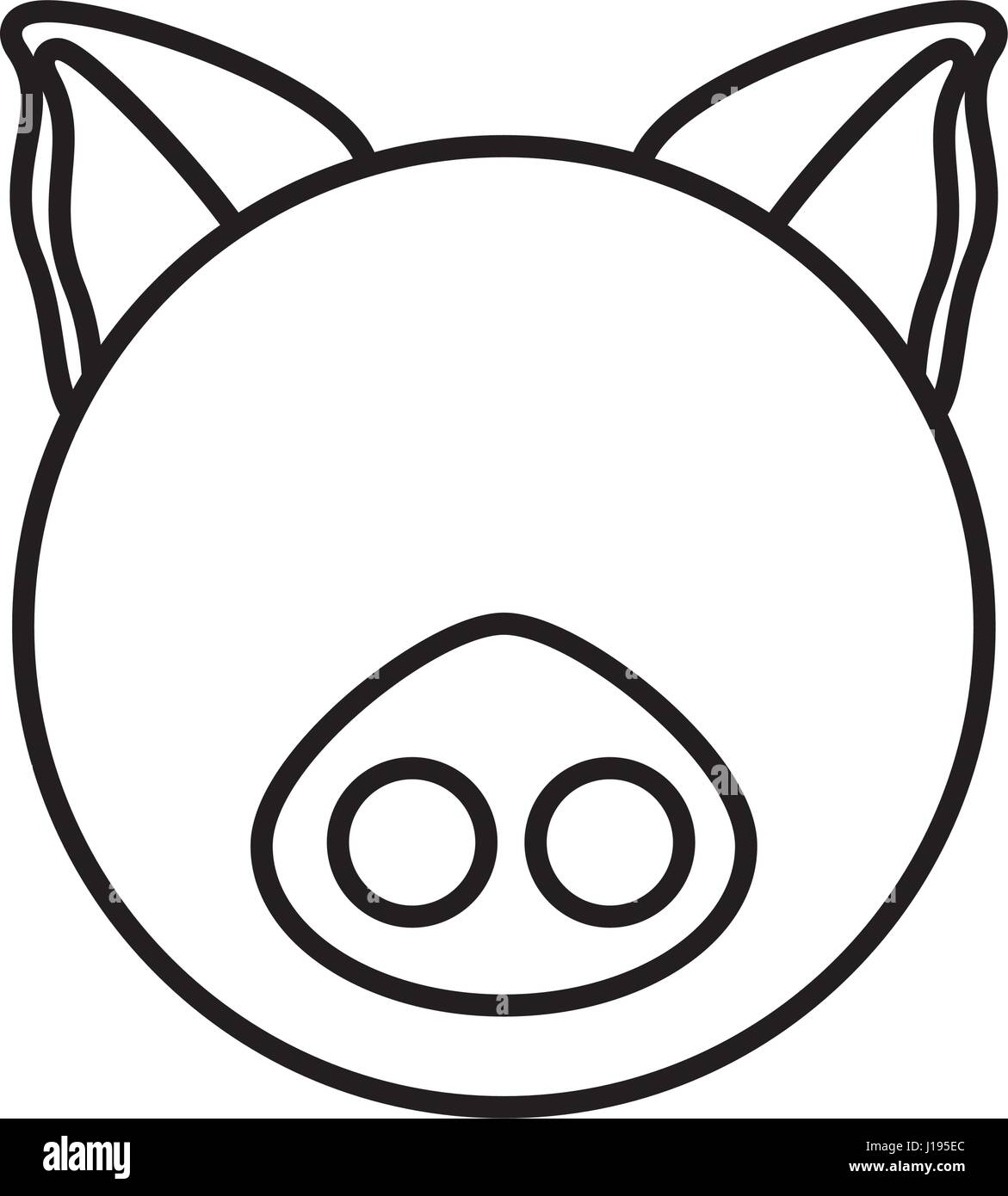 outline pig head animal Stock Vector Image & Art - Alamy