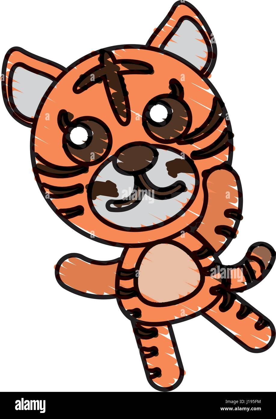 drawing tiger animal character Stock Vector Image & Art - Alamy