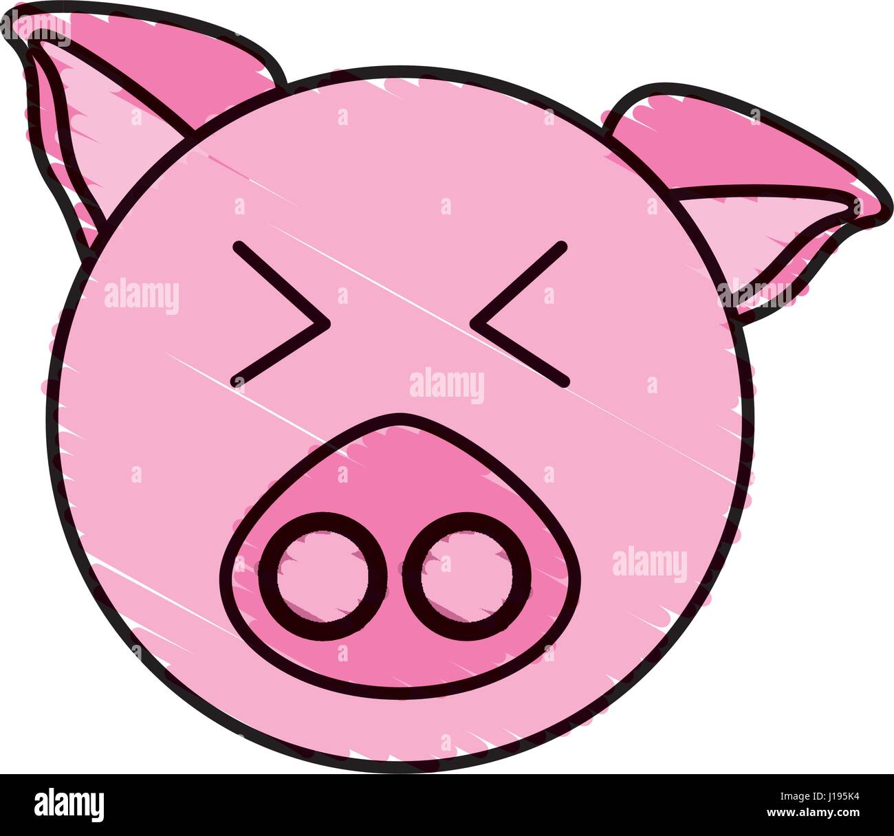 drawing piggy face animal Stock Vector Image & Art - Alamy