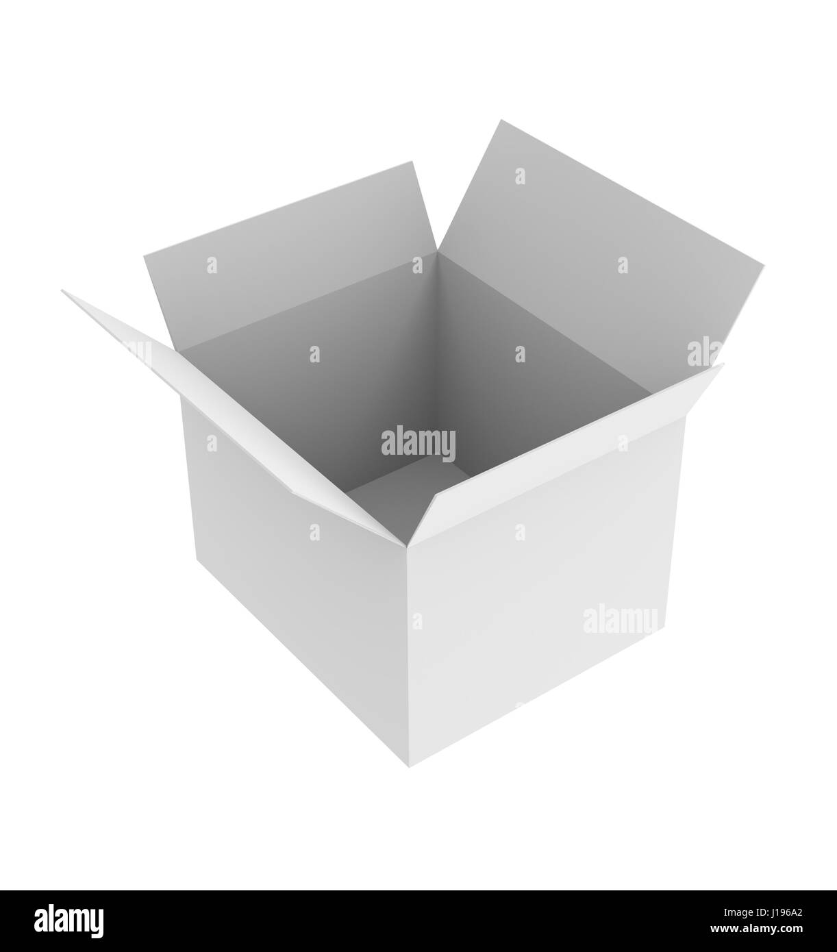Blank opened white box with reflection Stock Photo - Alamy