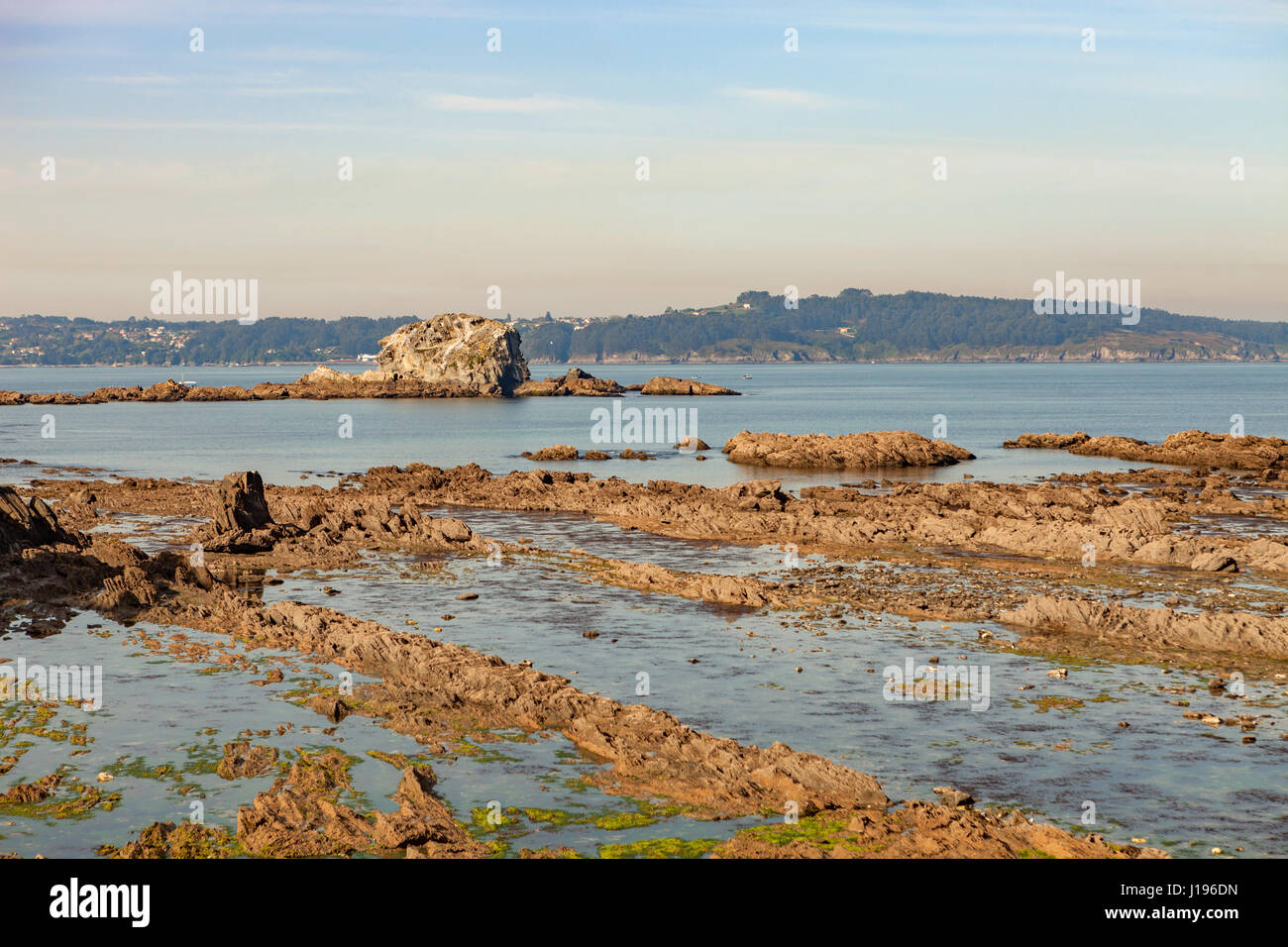 Low tide on a northwestern beach in Spain Stock Photo - Alamy