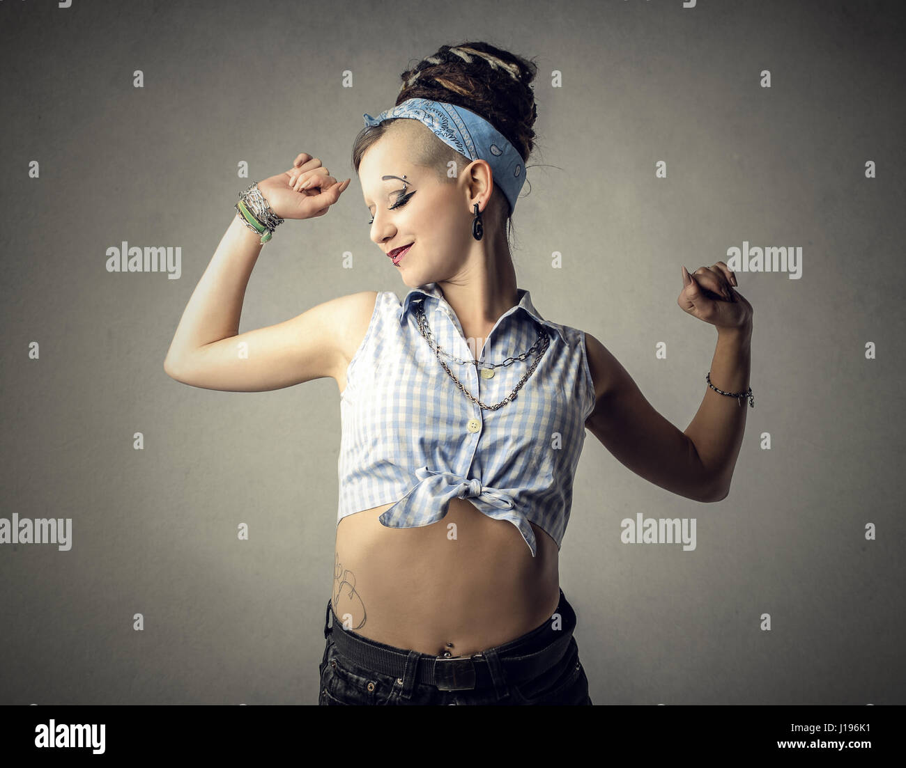Alternative woman dancing Stock Photo - Alamy