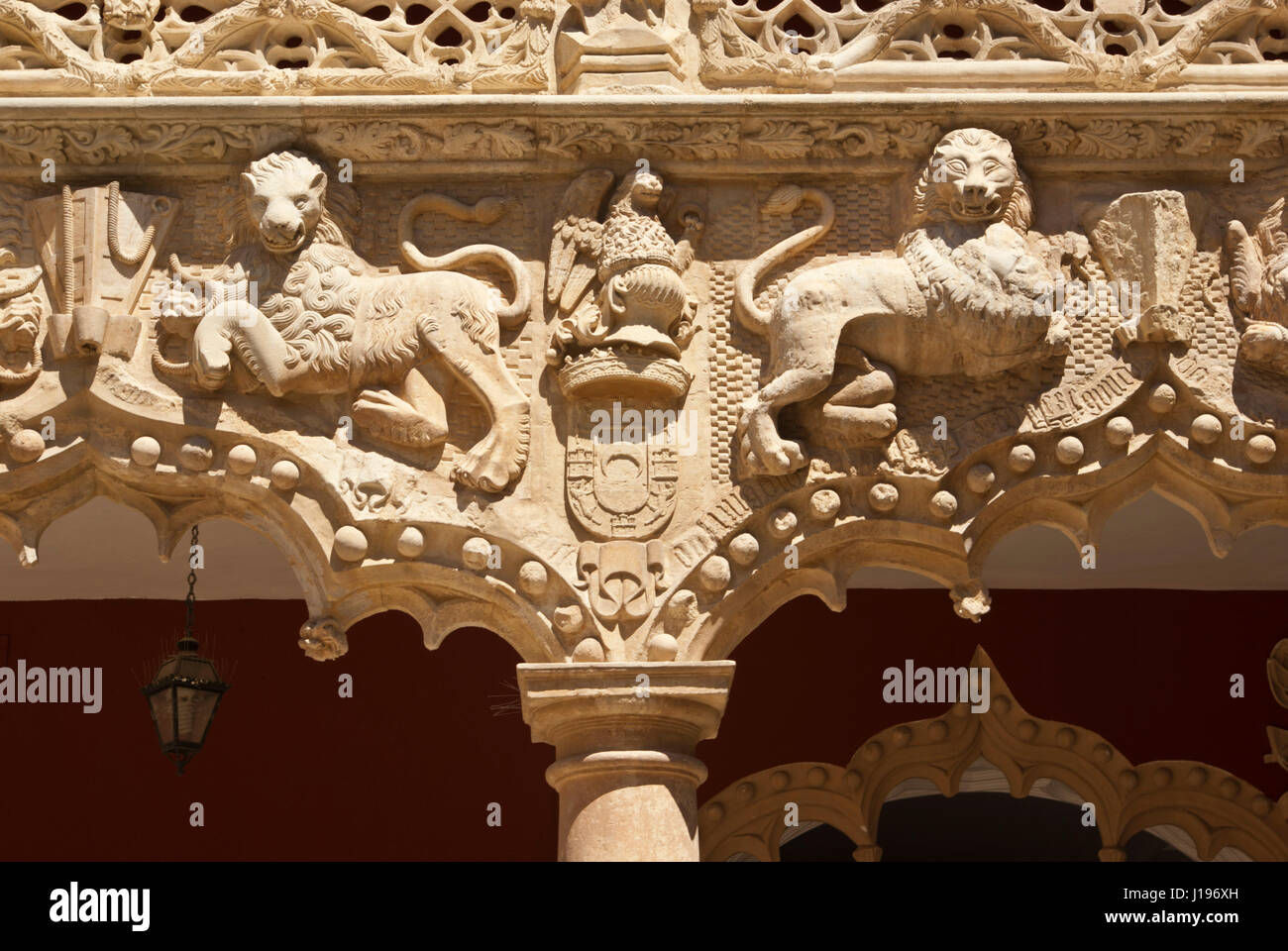 Relief of Lions in a renaissance building in Guadalajara Stock Photo ...