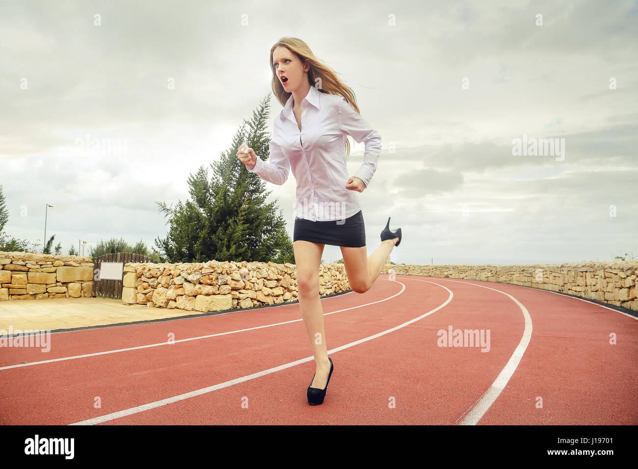 Girl running scared hi-res stock photography and images - Alamy