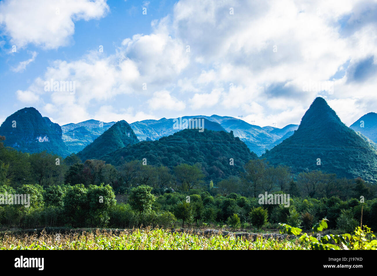Beautiful mountains and rural scenery in summer Stock Photo - Alamy