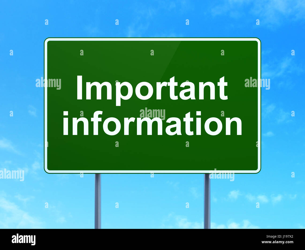 Information concept: Important Information on road sign background ...