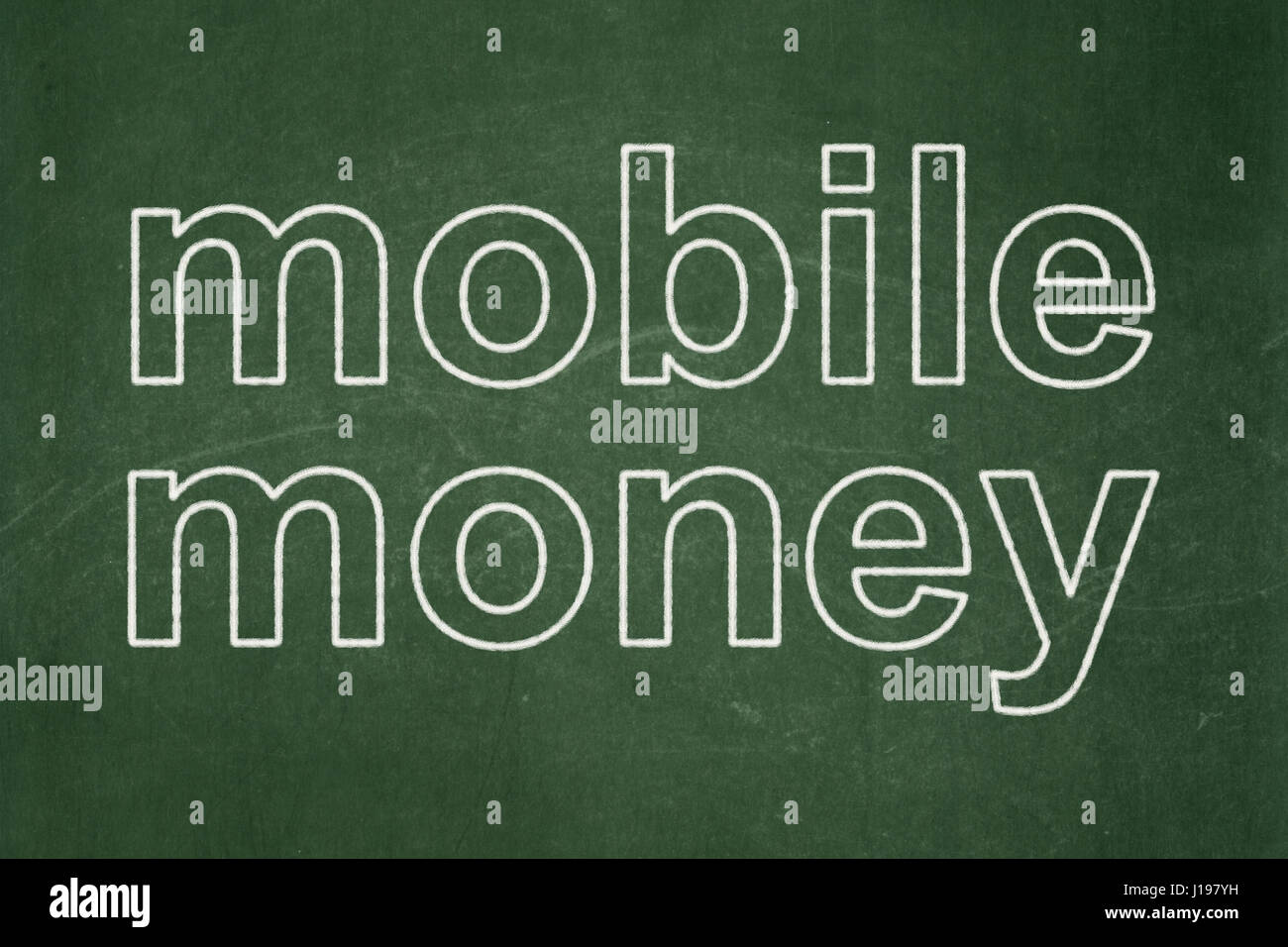 Banking concept: Mobile Money on chalkboard background Stock Photo - Alamy