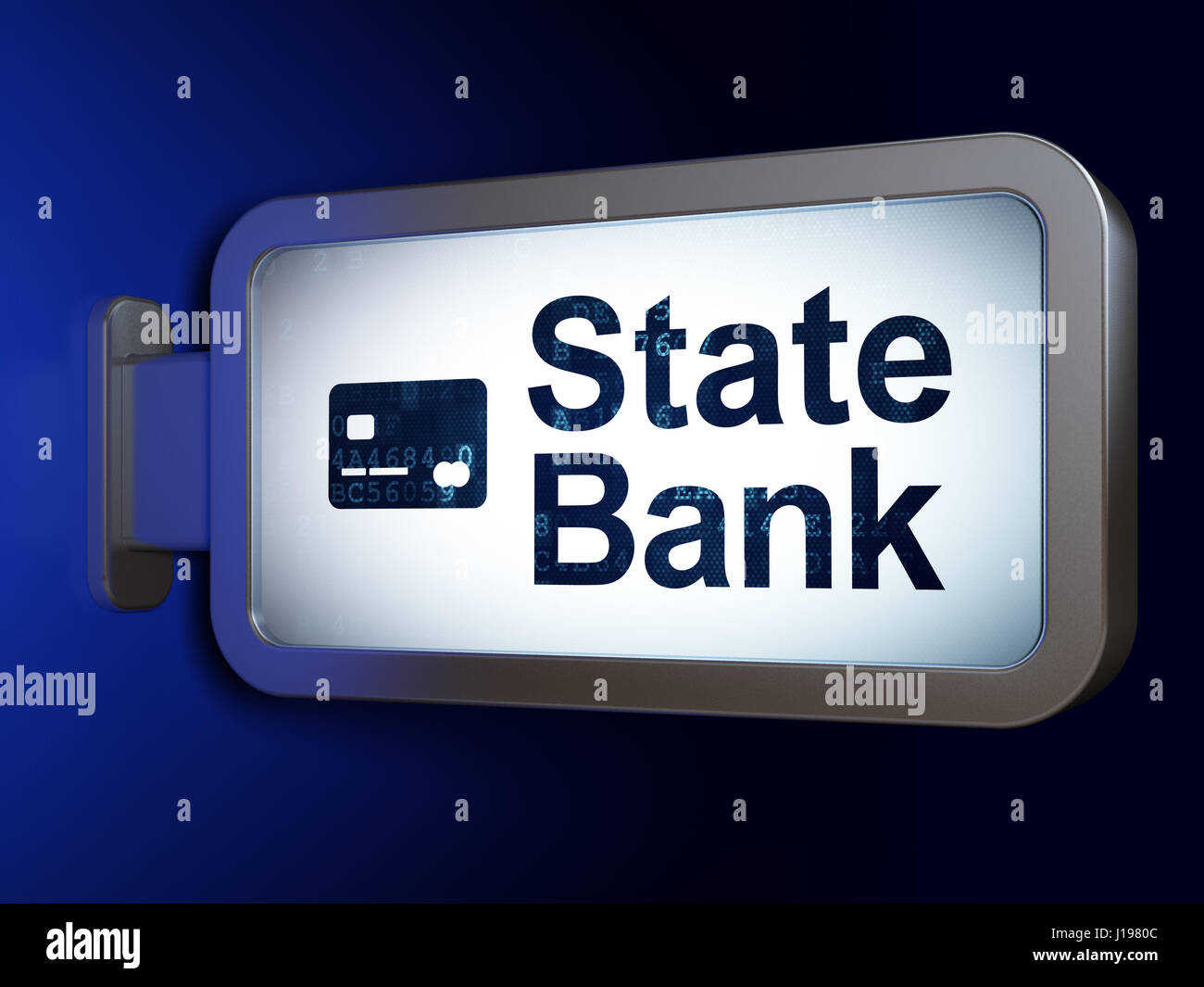 Banking concept: State Bank and Credit Card on billboard background ...