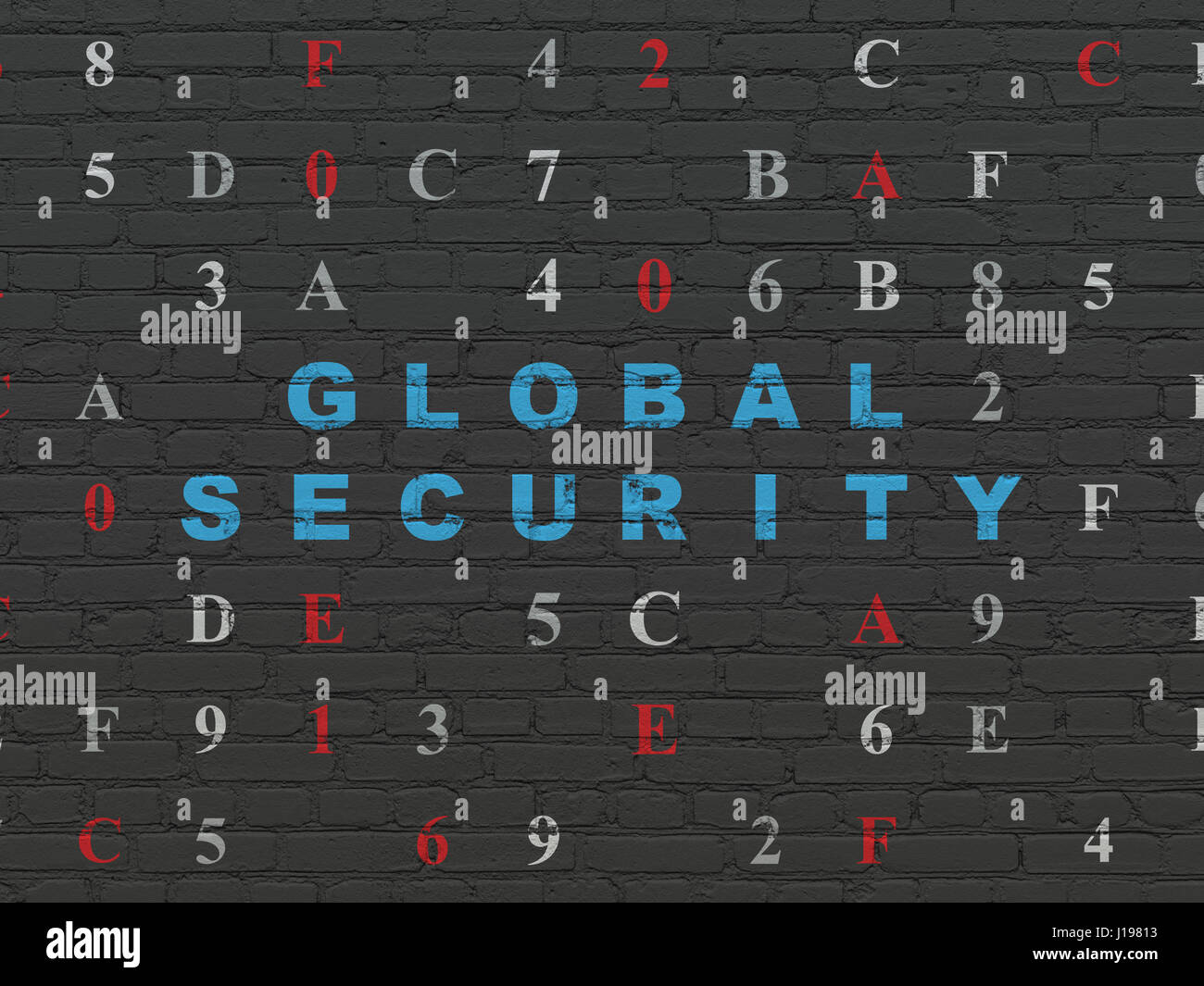 Safety concept: Global Security on wall background Stock Photo - Alamy