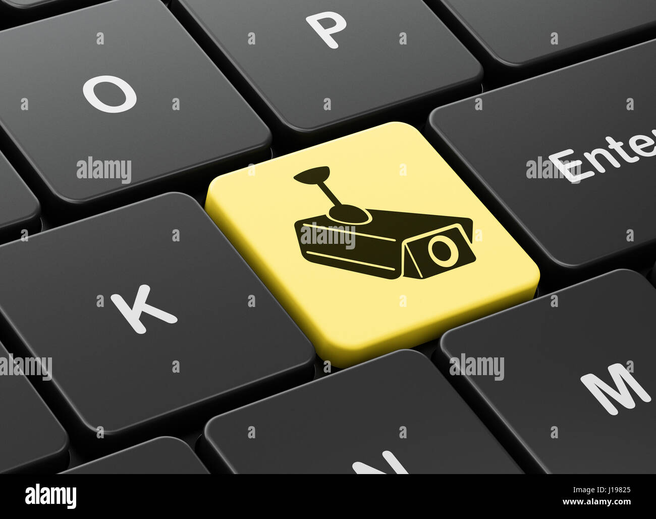 Security concept: Cctv Camera on computer keyboard background Stock ...