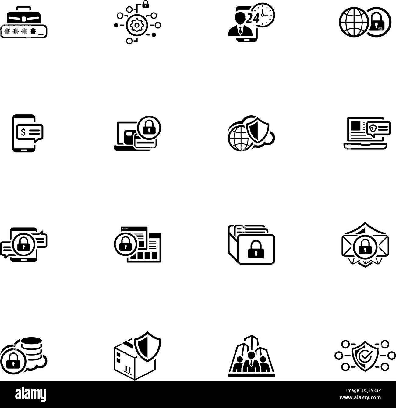 Flat Design Security and Protection Icons Set Stock Vector Image & Art ...
