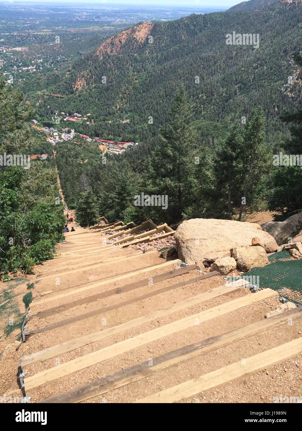 Manitou incline. At the top of the manitou incline hike in Colorado ...