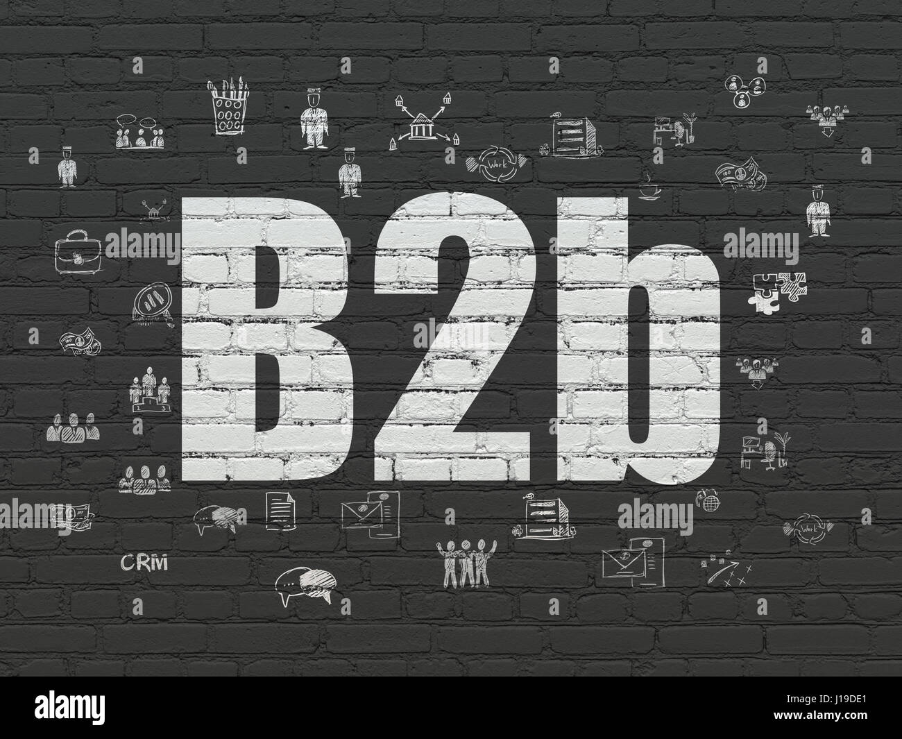 Business concept: B2b on wall background Stock Photo - Alamy
