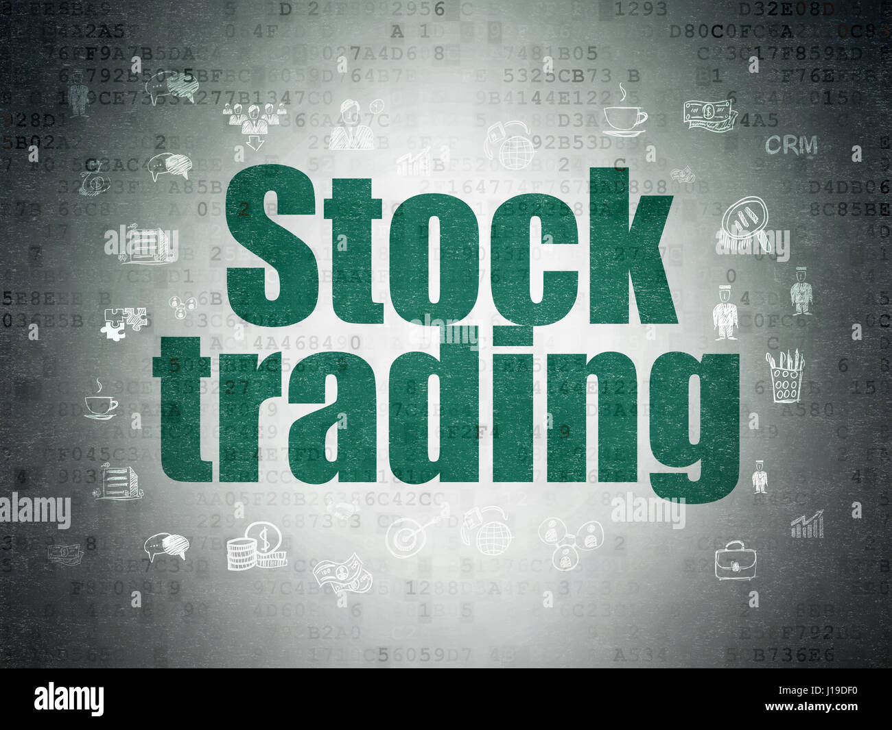 Business concept: Stock Trading on Digital Data Paper background Stock ...
