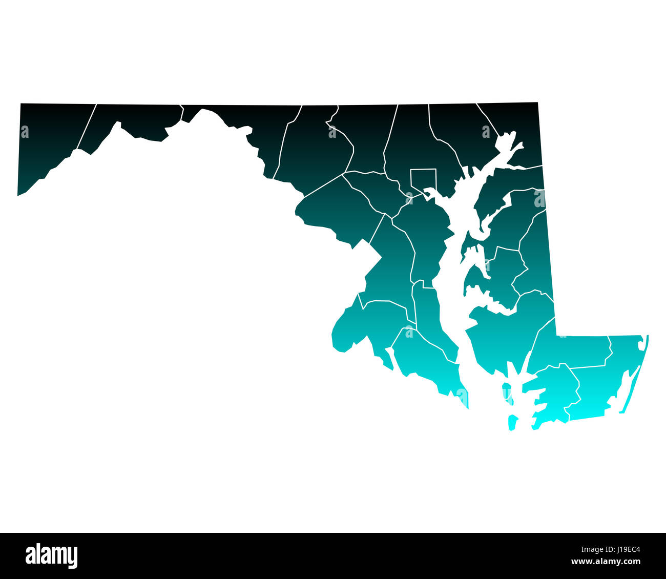 Map of Maryland Stock Photo - Alamy
