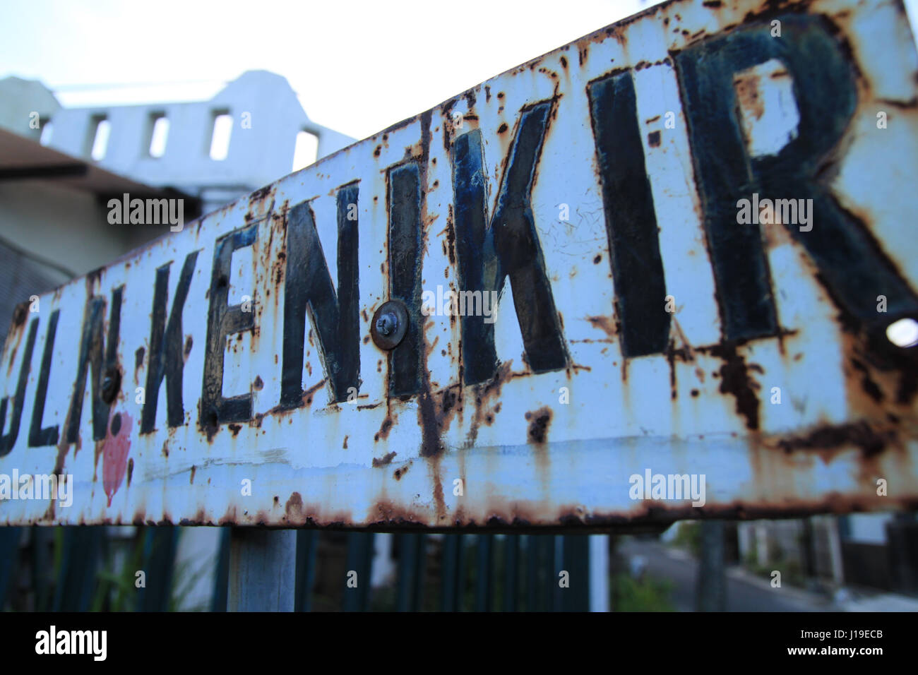 Rusty Road Sign for your business Stock Photo - Alamy