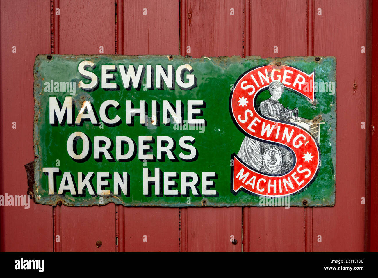 Vintage advertisement sign at the Blists Hill Victorian Town, near ...