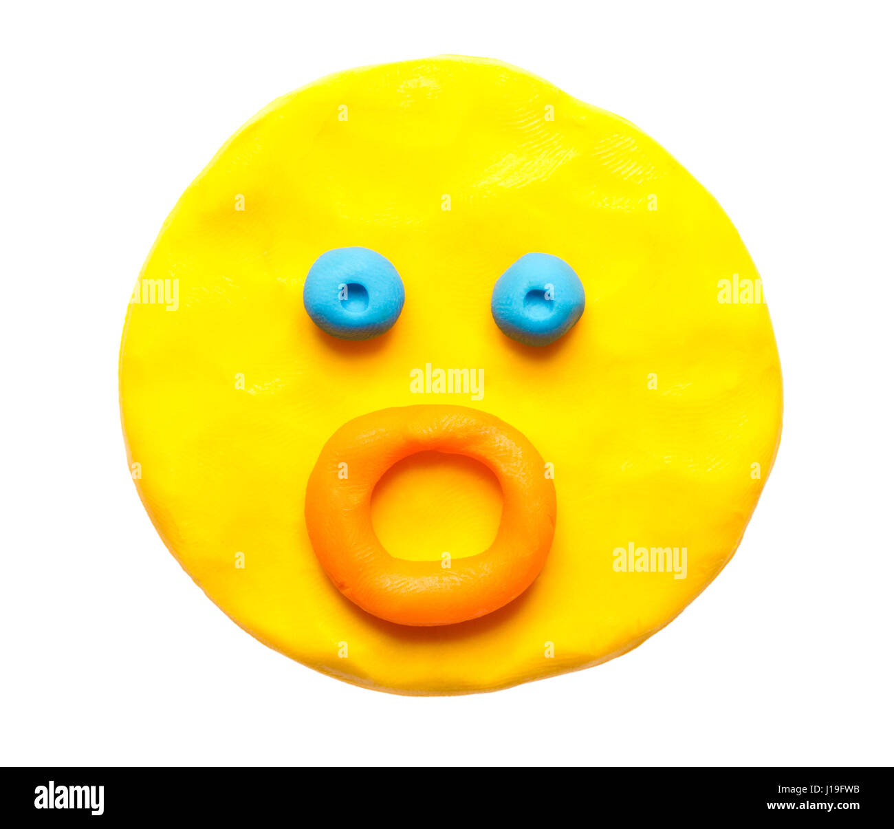 Plasticine surprised faces isolated on white background Stock Photo - Alamy