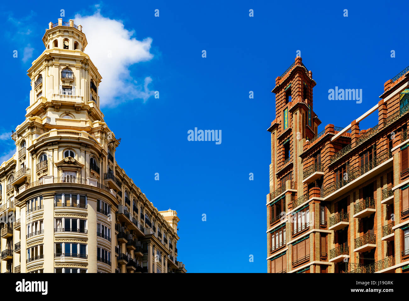 Classic Buildings Architecture In Valencia City Stock Photo - Alamy