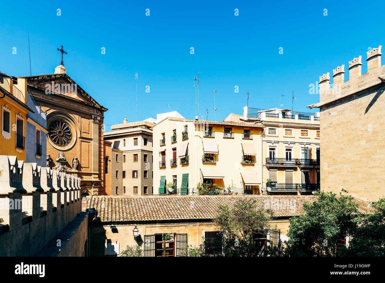 Classic Buildings Architecture In Valencia City Stock Photo - Alamy