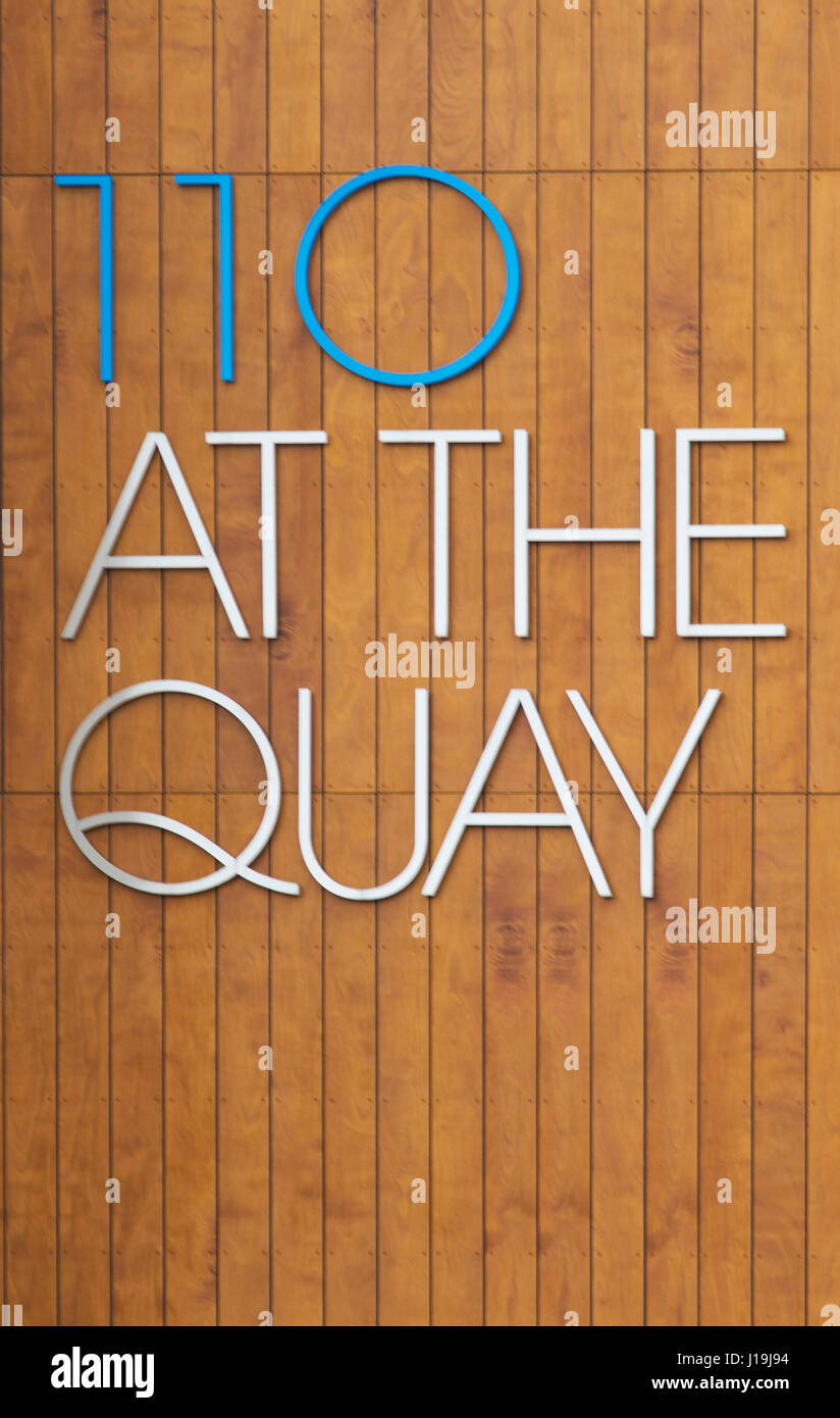 110 at the Quay Sign, Portishead Marina Stock Photo - Alamy