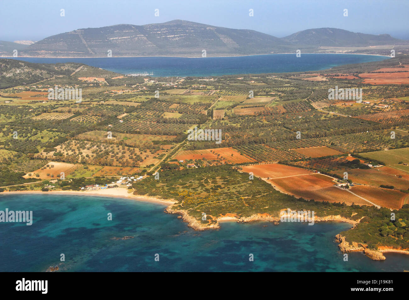 Aerial view of Sardinia coast near Alghero, Italy Stock Photo - Alamy