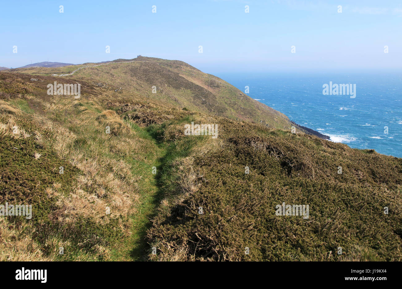 Coastal footpath and cliffs, Cape Clear Island, County Cork, Ireland ...