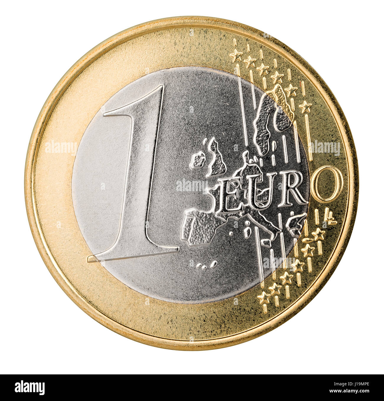 one euro coin isolated on white background finance currency symbol ...