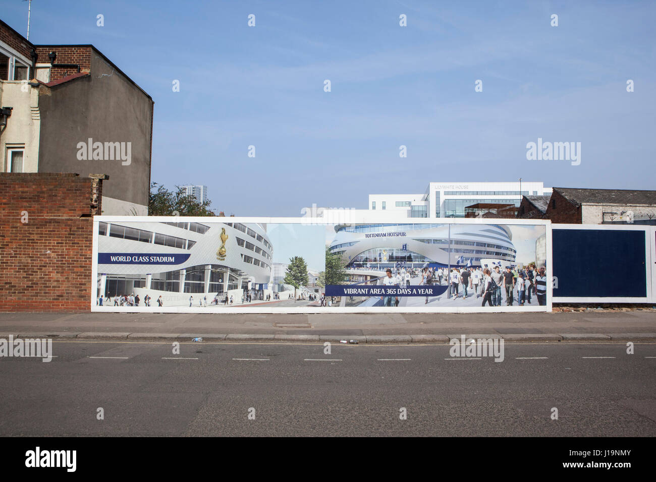 Advertising boards around White Hart Lane Football stadium promising ...