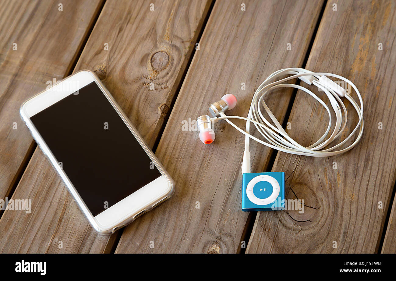 Smart phone and music player Stock Photo - Alamy
