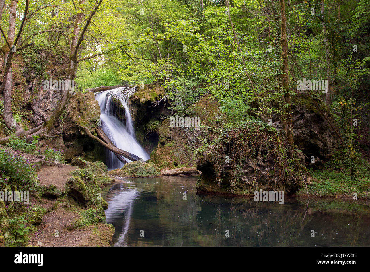 Beautiful mountain waterfall Stock Photo - Alamy