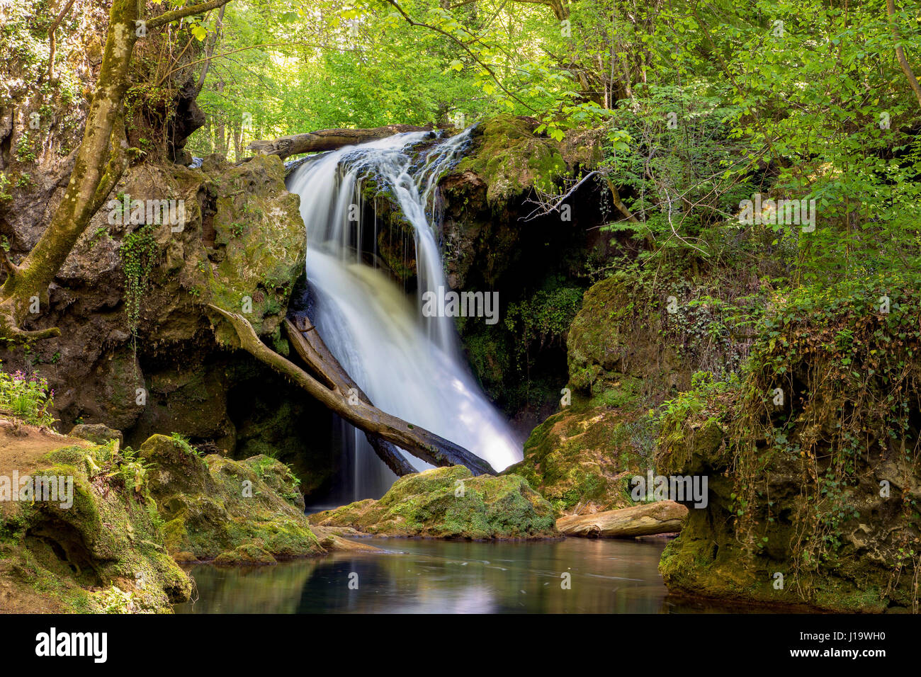 Beautiful mountain waterfall Stock Photo - Alamy