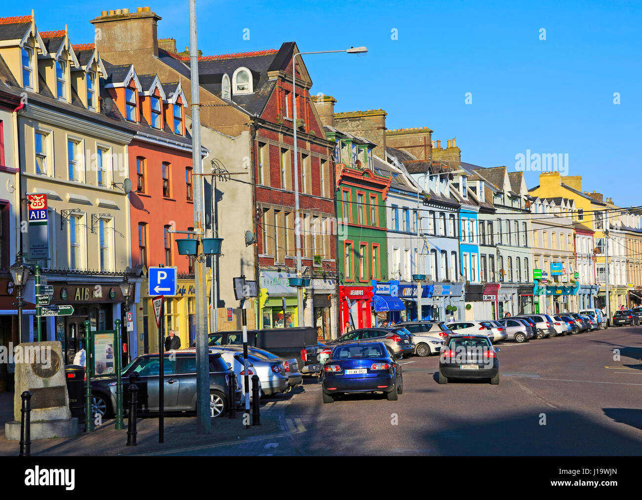 Colourful buildings and shops, Cobh, County Cork, Ireland, Irish ...
