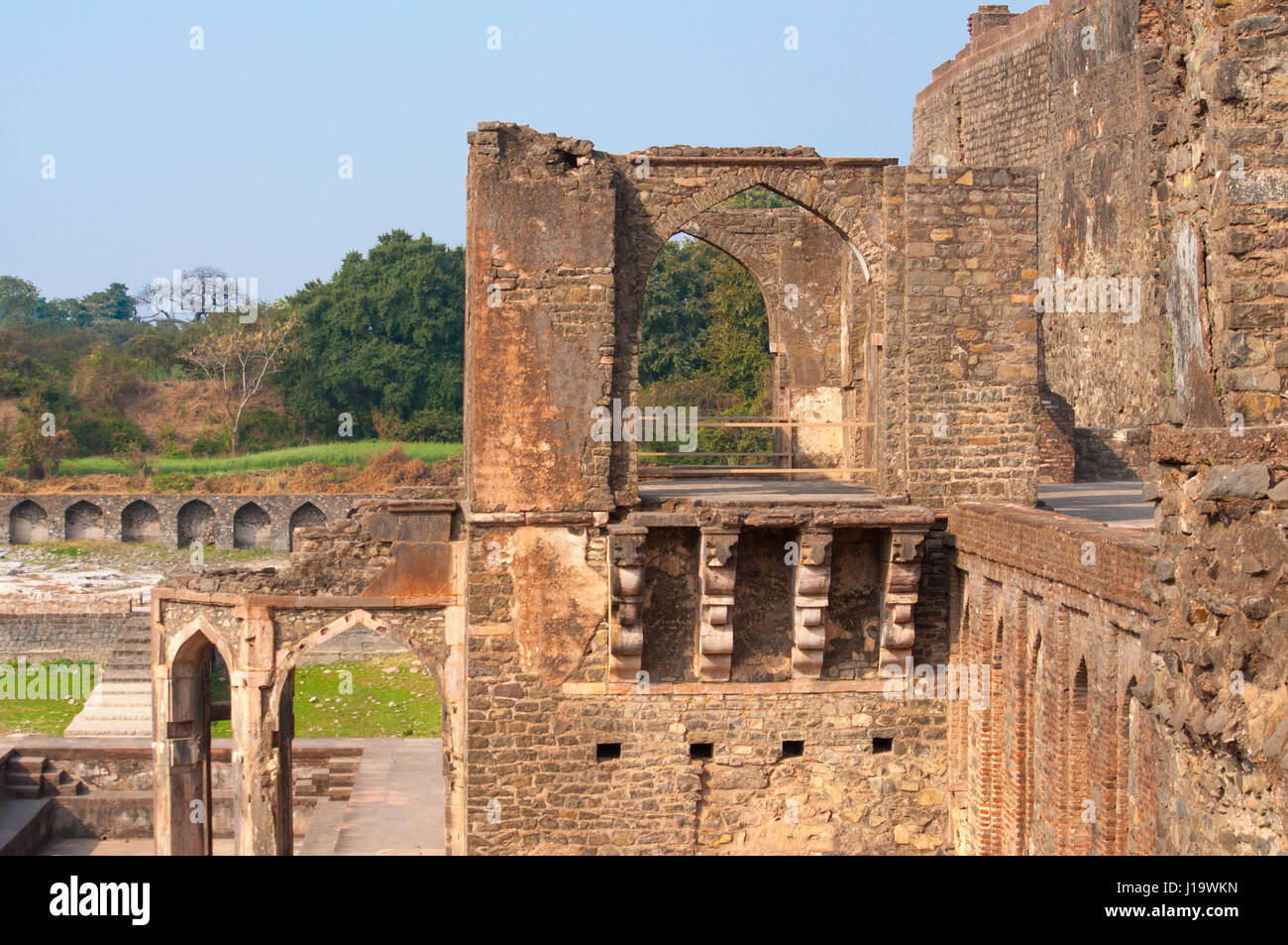 Ancient Indian temple, old fortress ruins, great monument Stock Photo ...