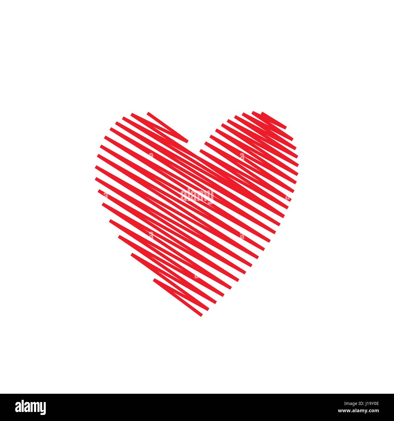 Hand drawn Red heart Stock Vector Image & Art - Alamy