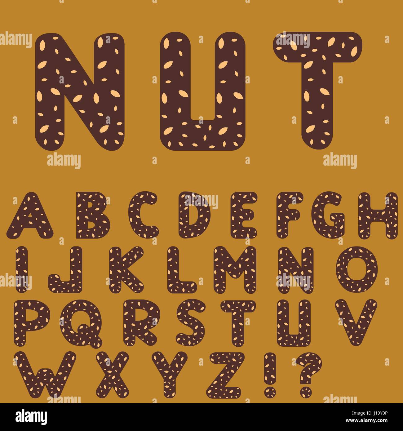 Chocolate alphabet with nuts Stock Vector Image & Art - Alamy