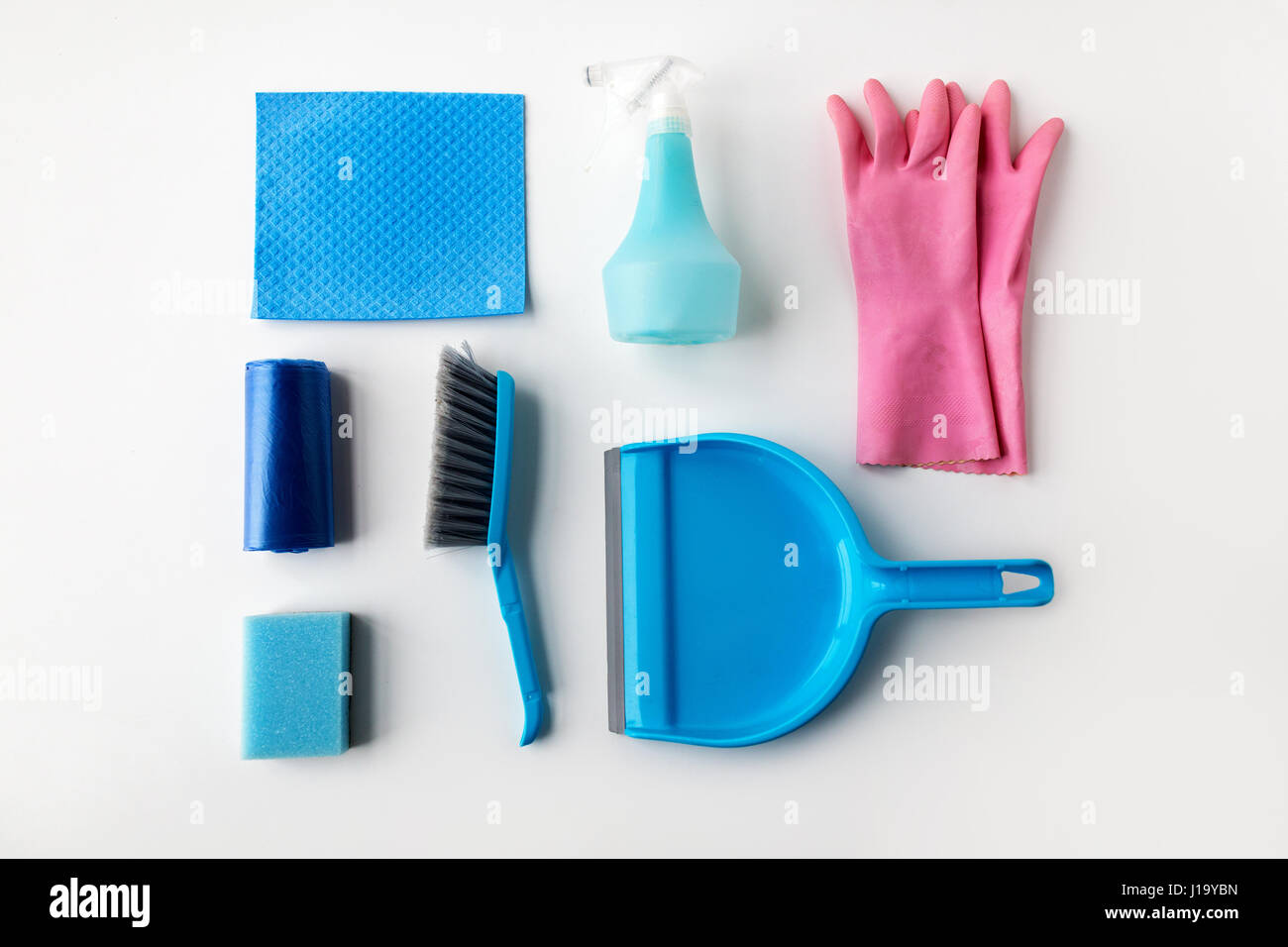 cleaning stuff on white background Stock Photo - Alamy
