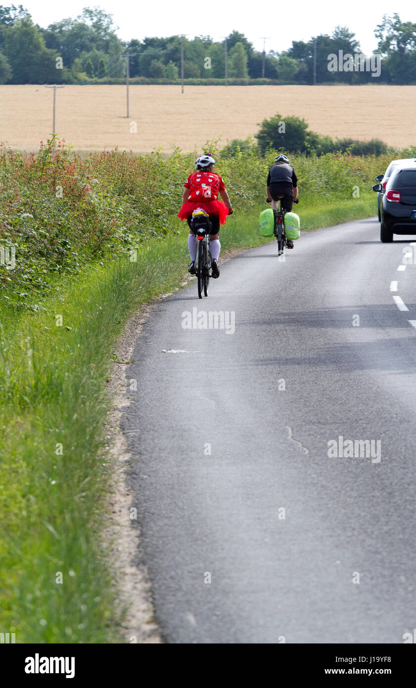 Cyclists participating in the long distance ride the Dunwich Dynamo ...